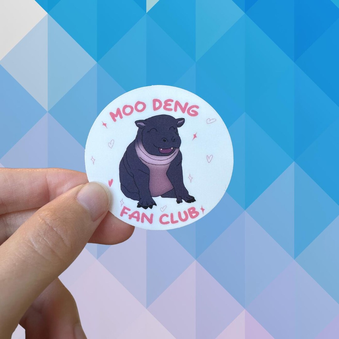 Moo Deng Fan Club Baby Hippo Pigmy Sticker - Etsy