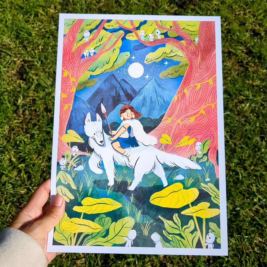 Princess Mononoke Poster A4 Wall Art Print // Studio Ghibli Japanese ...