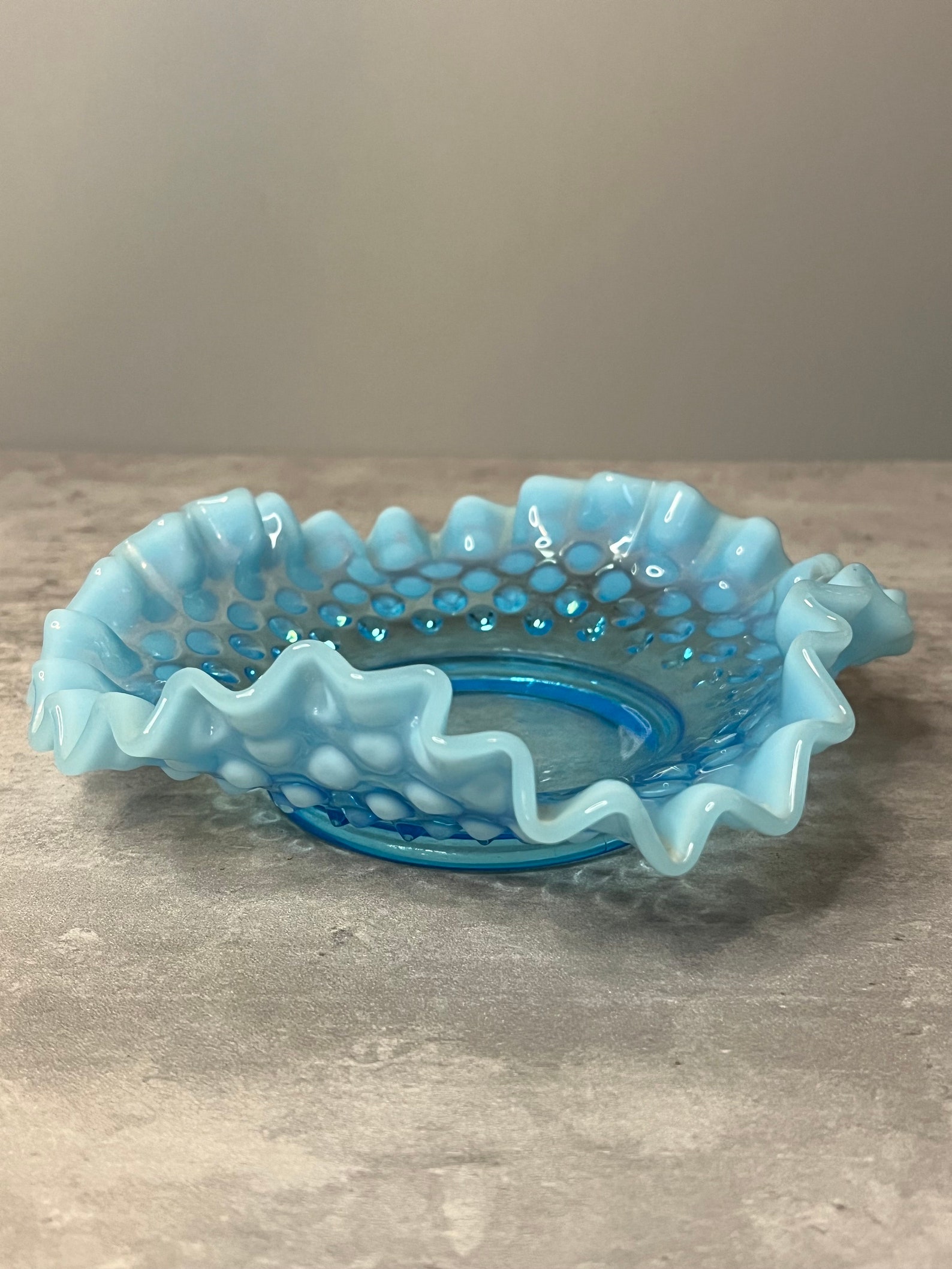 Vintage Fenton Blue Hobnail Small Glass Bowl - Etsy