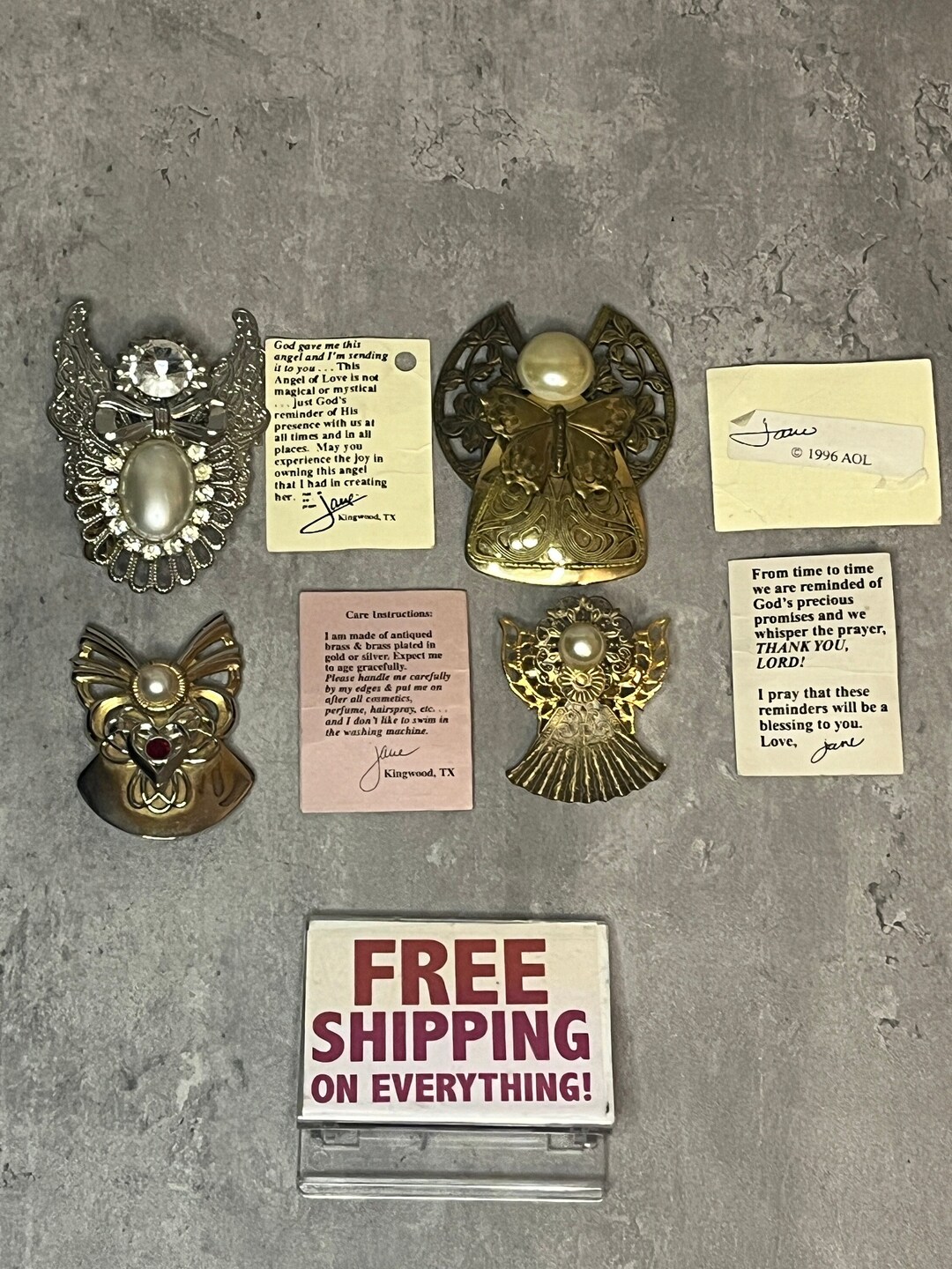Vintage Set of 4 'not so Plain Jane' Angel Brooches / Pins - 1990's - Etsy