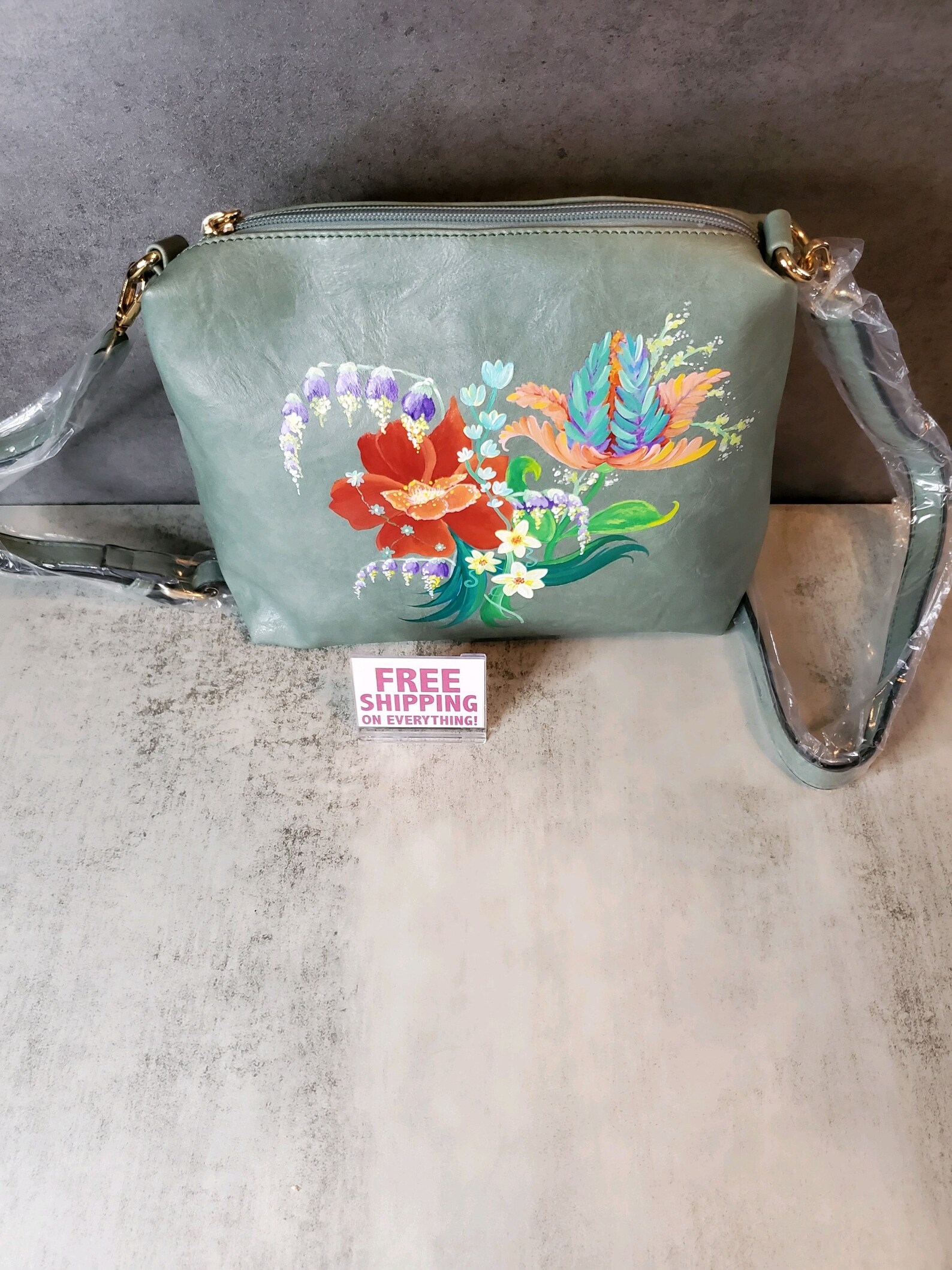 Hand Painted Purse - Floral Design - One of Kind - Etsy