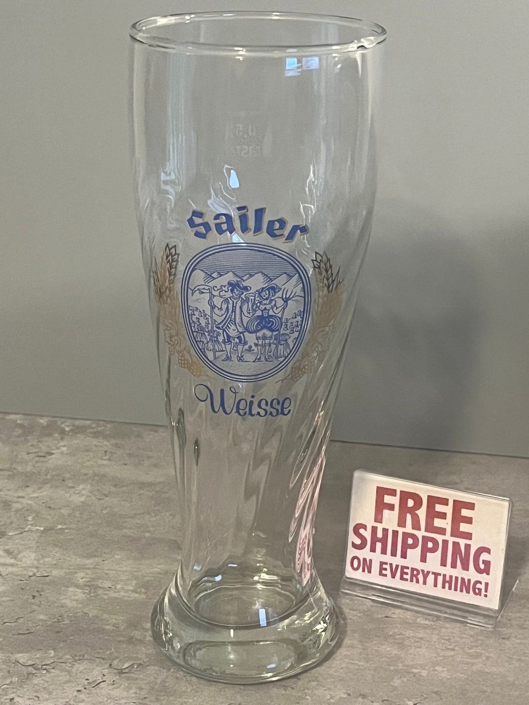 Vintage German Beer Glass - Pilsner Glass - Sailer Weisse - Etsy