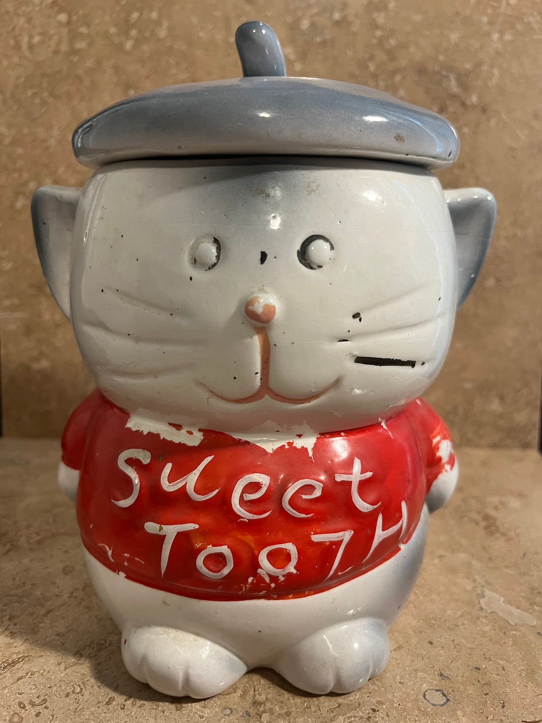 Sweet Tooth Cat Candy Cookie Jar - Vintage - Used - Etsy