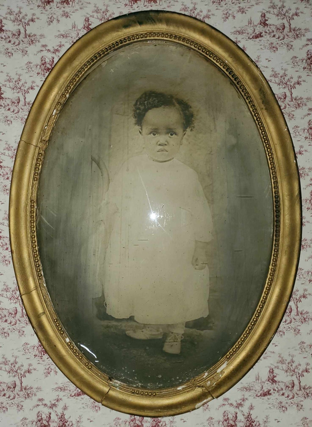 Antique Portrait - Black Baby - Oval Dome Glass - Etsy