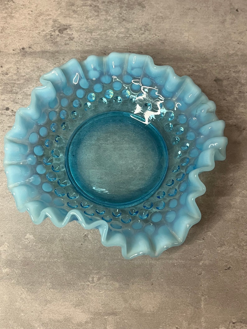 Vintage Fenton Blue Hobnail Small Glass Bowl - Etsy
