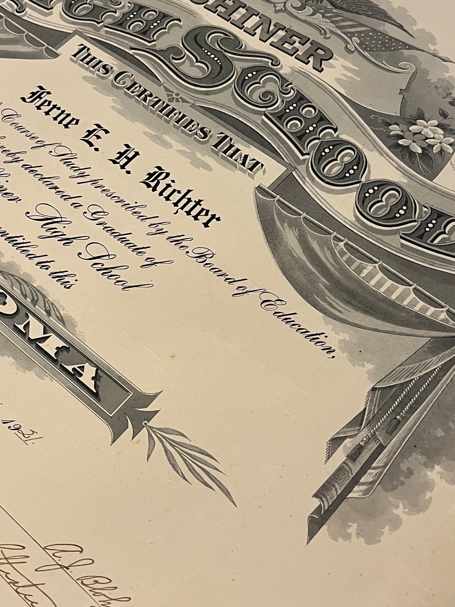 Antique Diploma - Shiner High School - Texas 1921 - Etsy