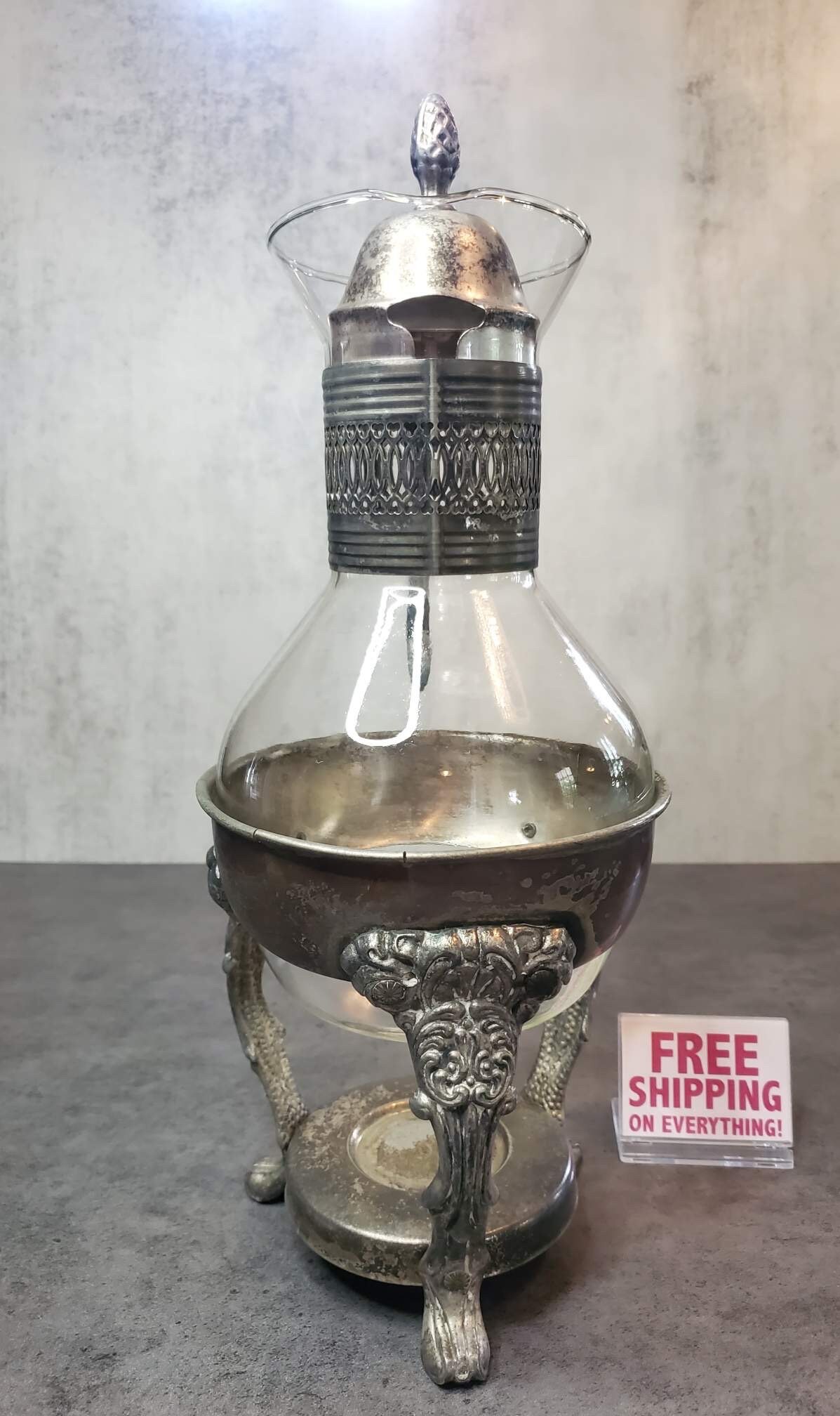 Silver Plated Glass Carafe Vintage - Etsy