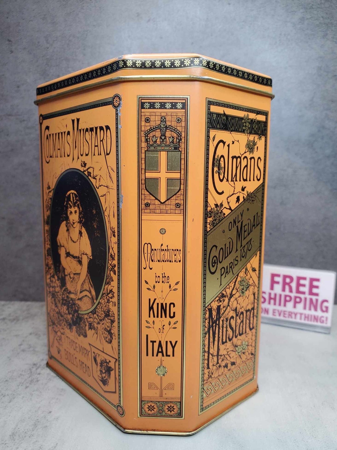 Vintage Colman's Mustard Tin - Metal Box With Hinged Lid - Etsy