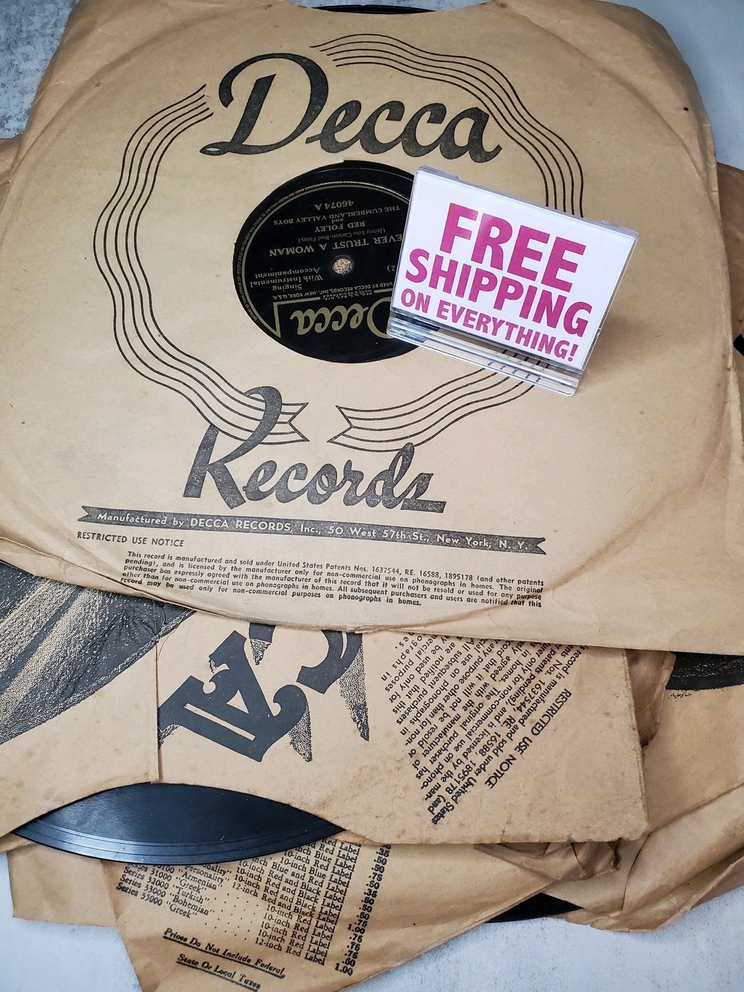 10 Inch Decca Records - Assorted Artists - Set of 5 - Vintage Shellac ...