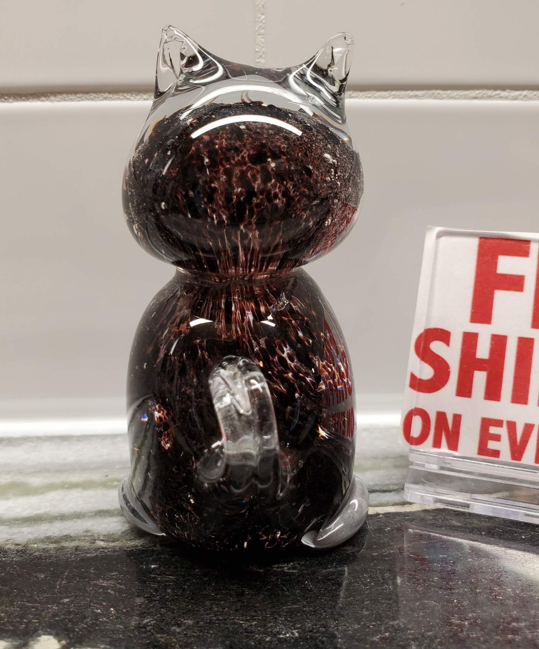 Glass Cat Paperweight / Figurine - Vintage - Etsy