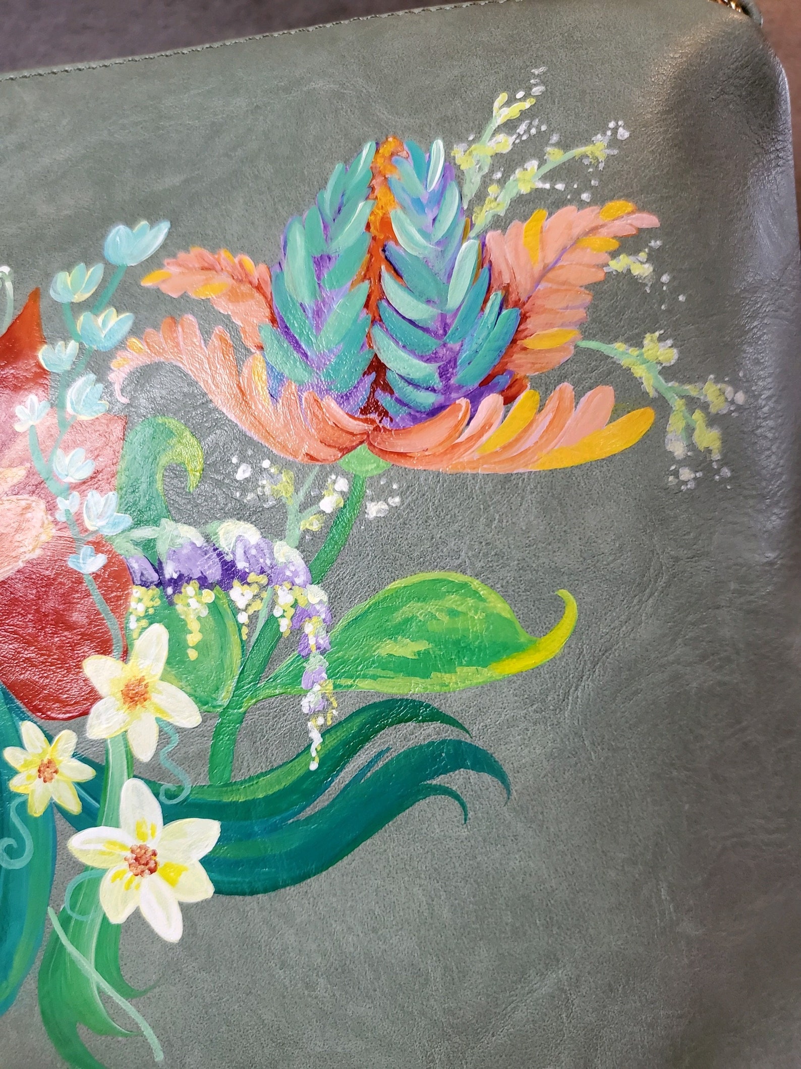 Hand Painted Purse - Floral Design - One of Kind - Etsy