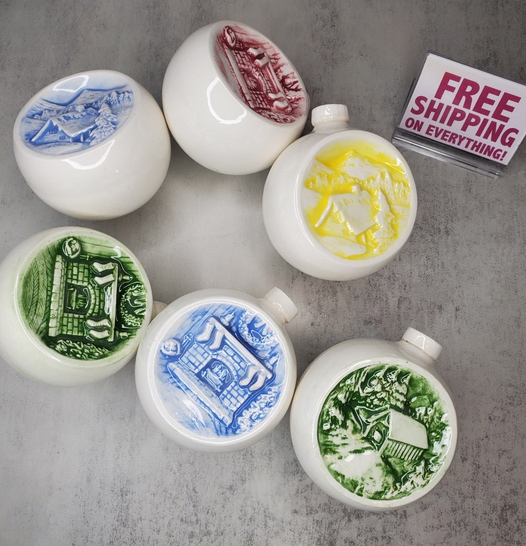 Vintage 6 Piece Duncan Enterprises 1978 Ornaments - Ceramic Christmas ...