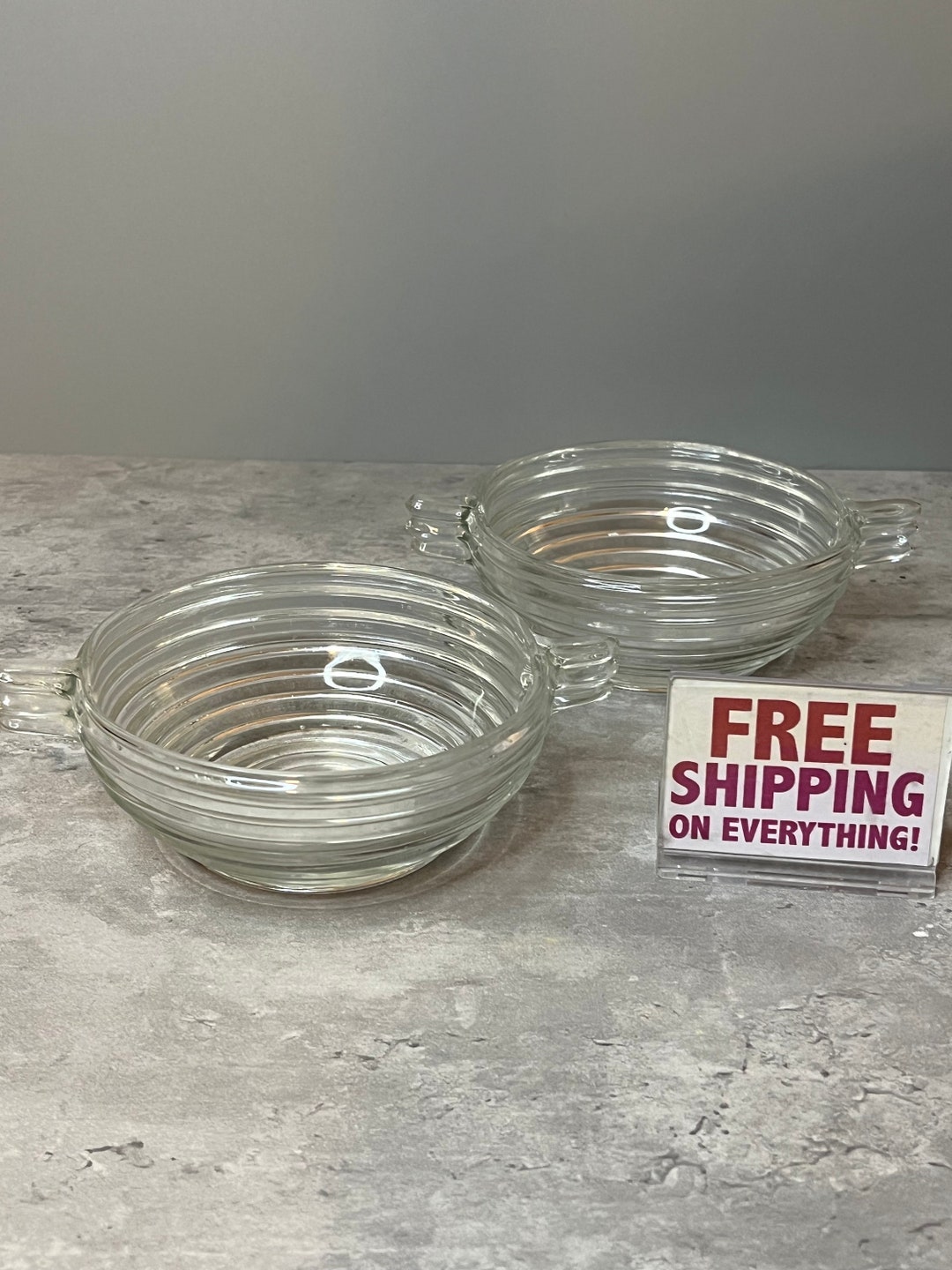 Anchor Hocking Vintage Depression Glass Manhattan Pair of Small Bowls ...