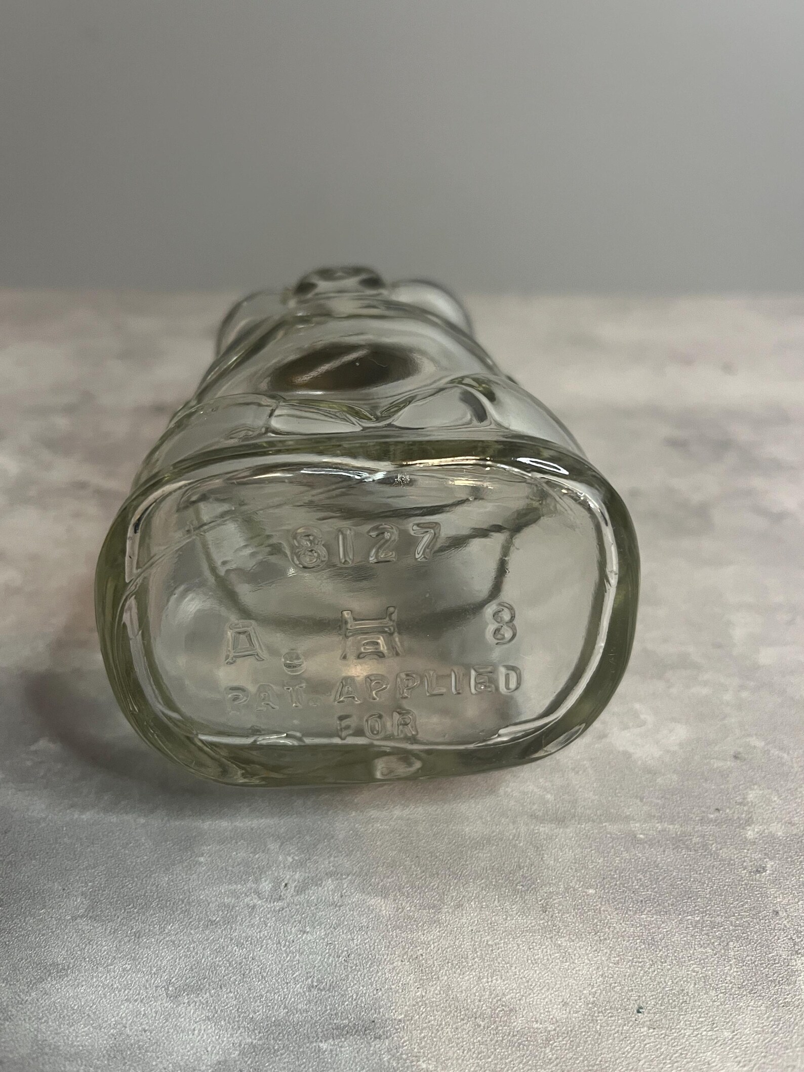 Hazel Atlas Glass Pig Shaped Piggy Bank - Vintage Coin Bank With Metal ...