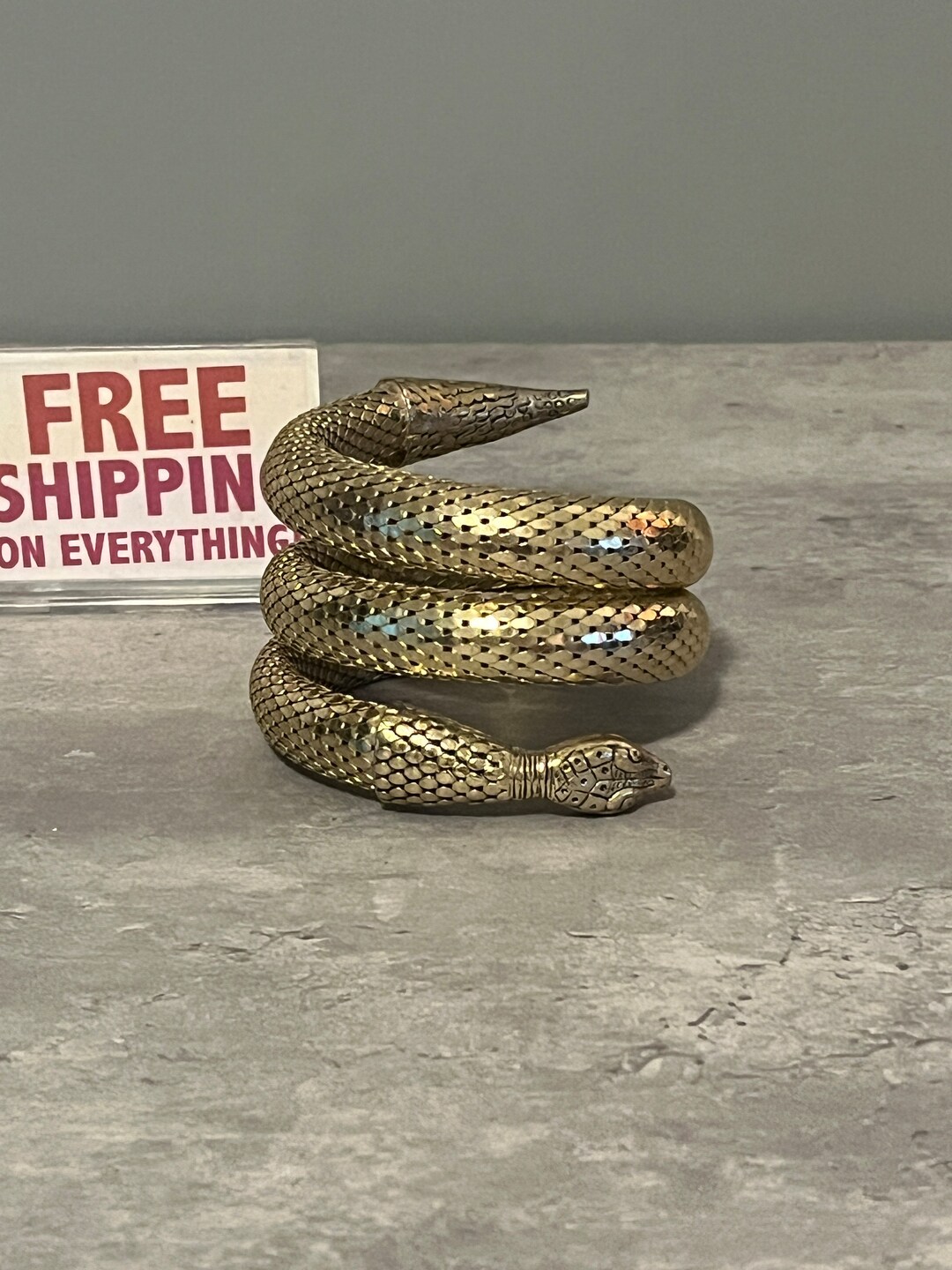 Vintage Whiting & Davis Gold Tone Mesh Serpent Arm Wrap Bracelet - Etsy