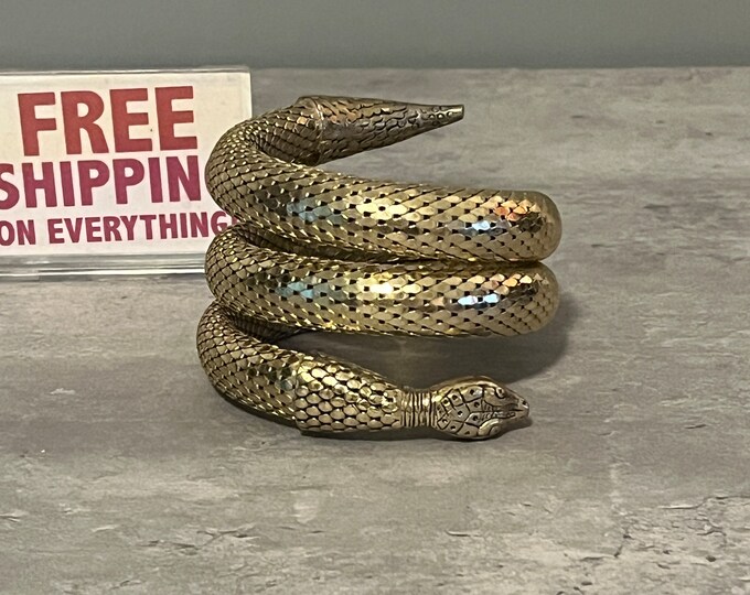 Vintage Whiting & Davis Gold Tone Mesh Serpent Arm Wrap Bracelet - Etsy