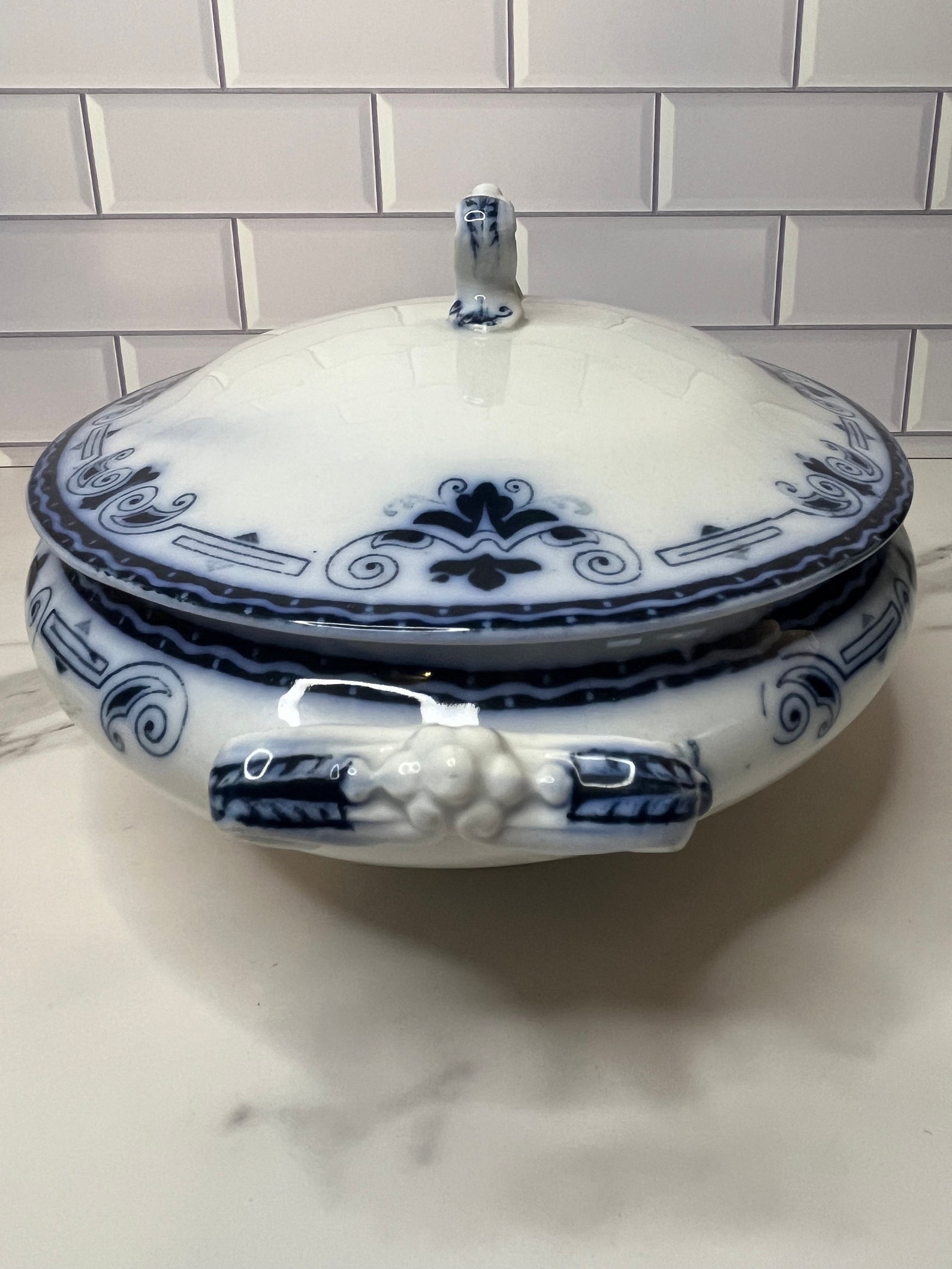 Antique Leighton Pottery 'regal' Serving Dish With Lid - Etsy