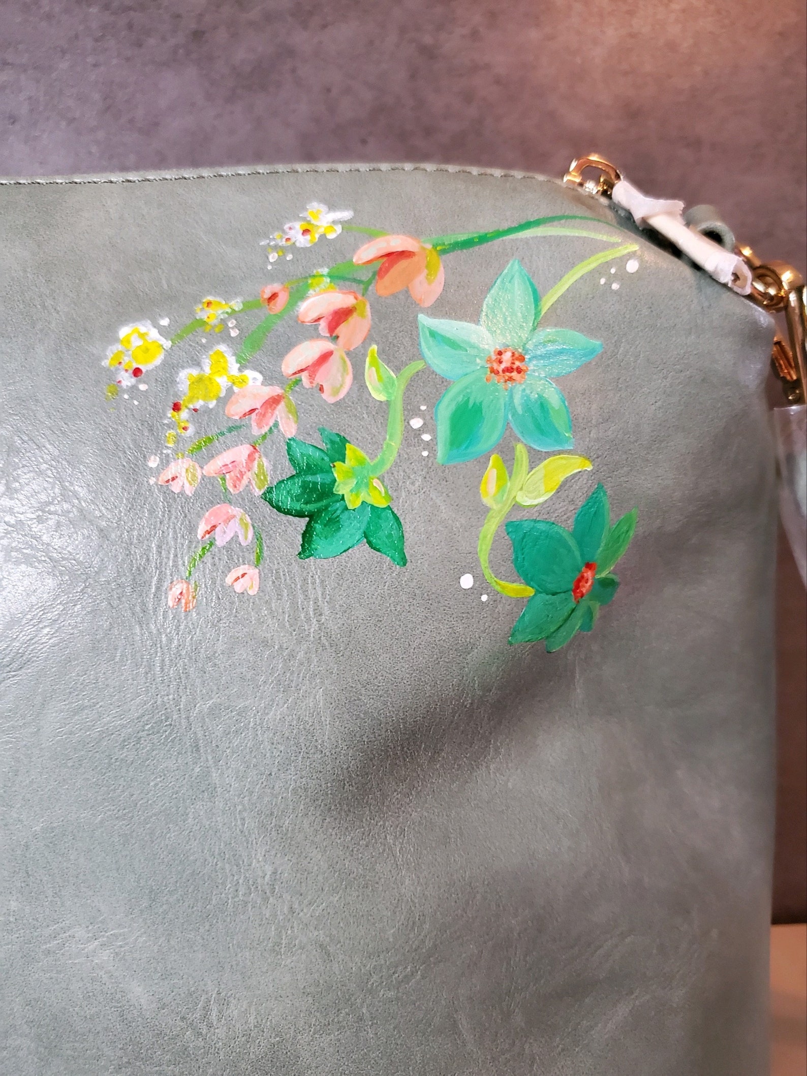 Hand Painted Purse - Floral Design - One of Kind - Etsy