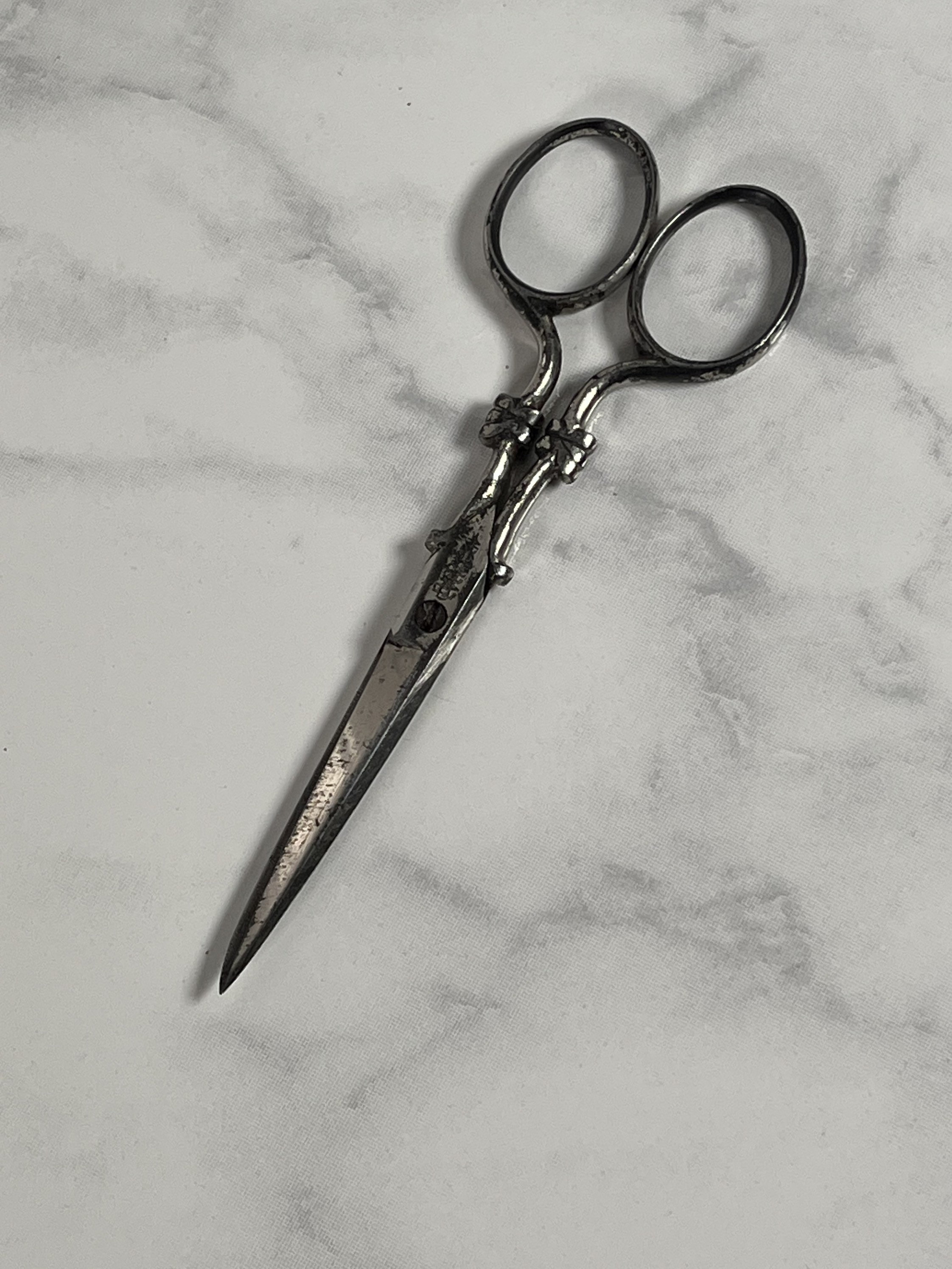 Antique Sewing Scissors Silver - Etsy