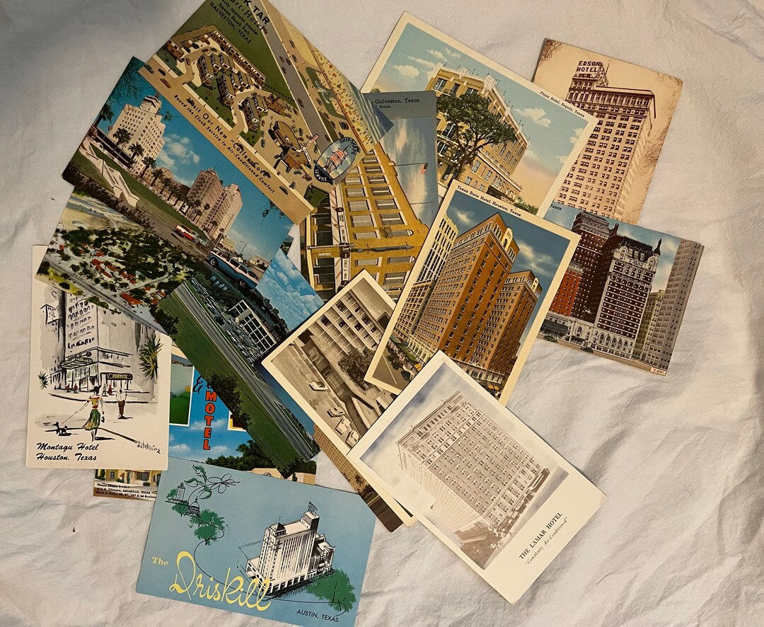 Vintage Texas Hotel / Motel Postcards - 17 Total - BLANK Back - Etsy