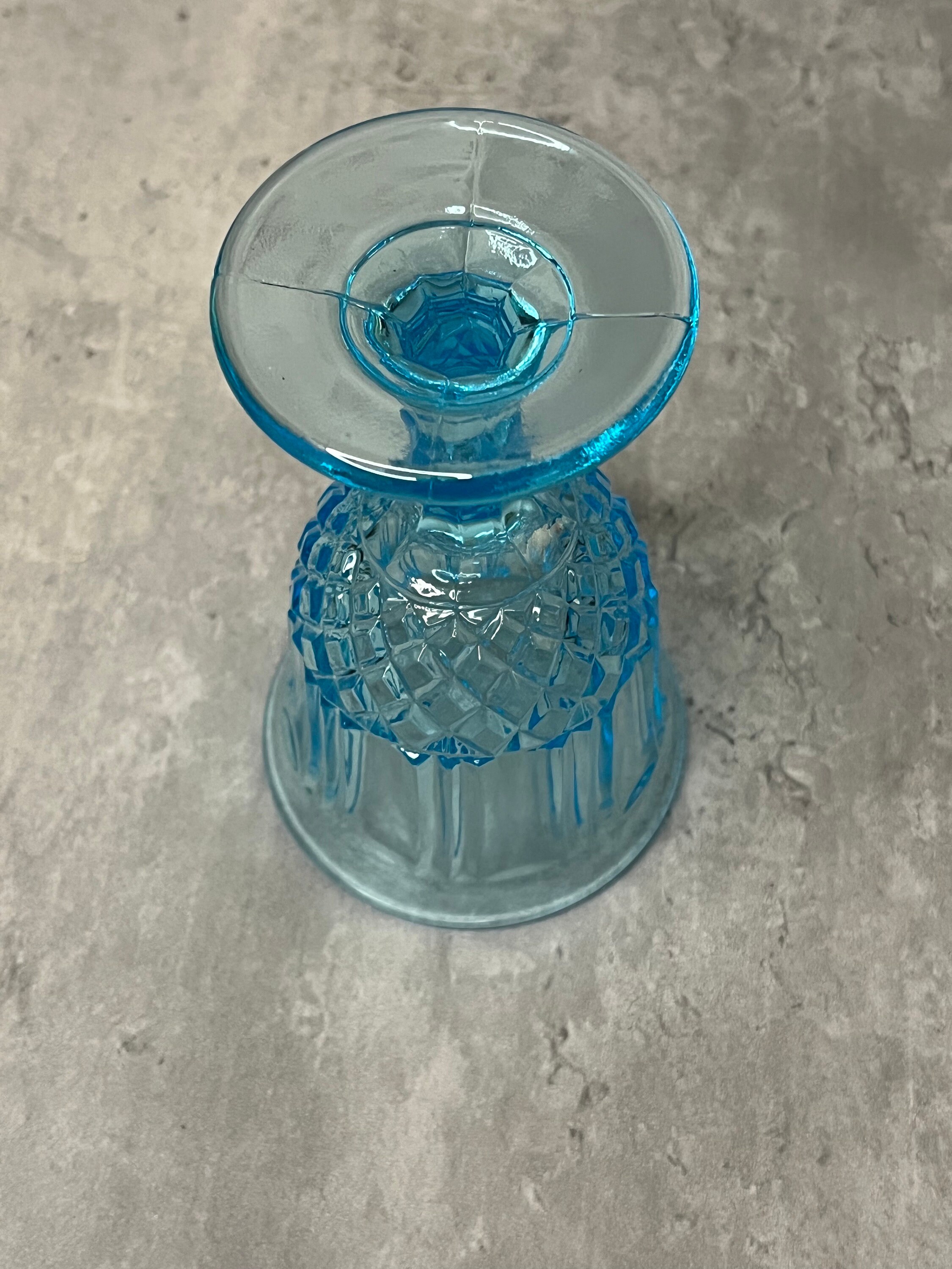 Vintage Small Glass Goblet Aqua Blue/turquoise - Etsy