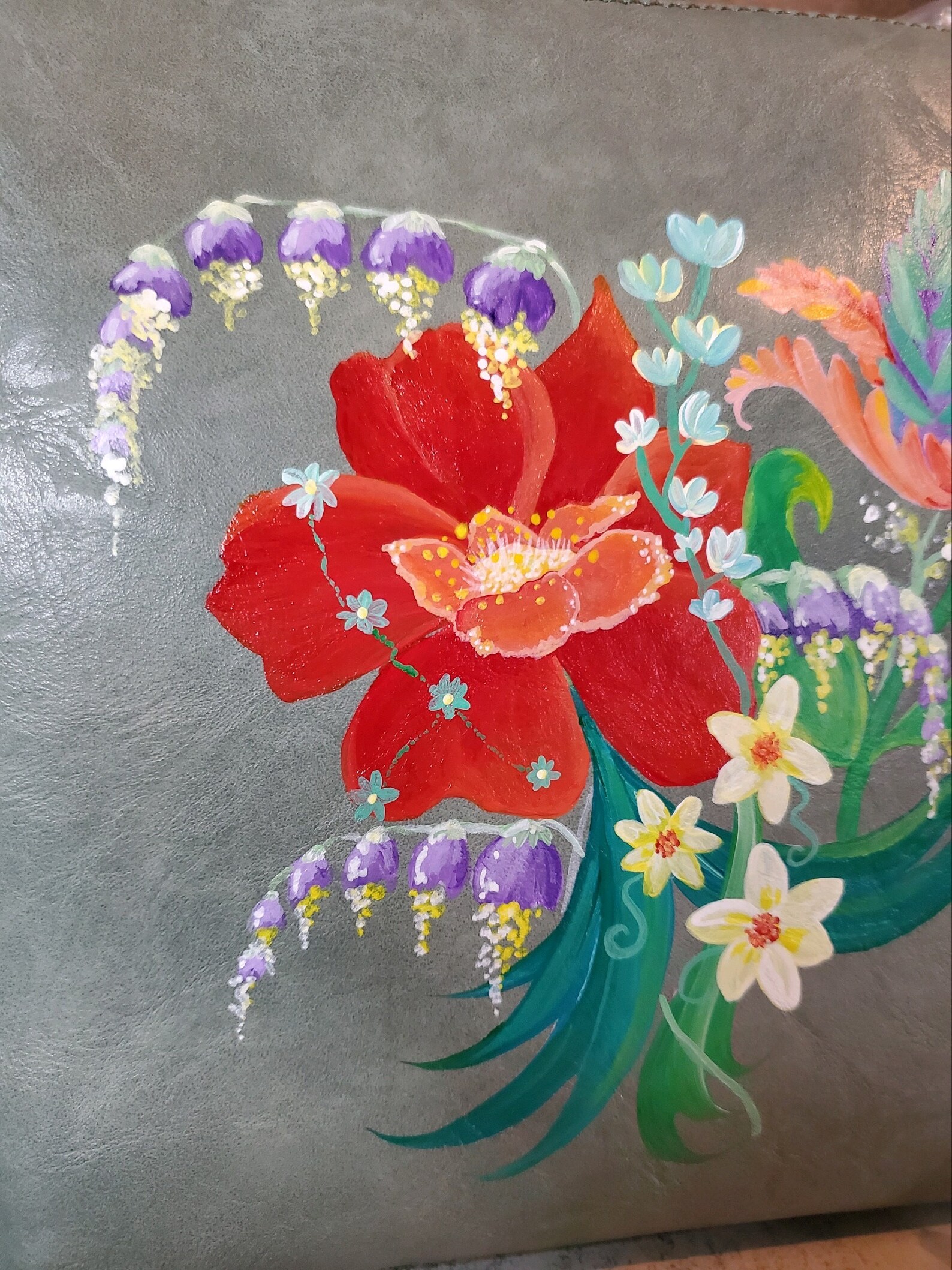Hand Painted Purse - Floral Design - One of Kind - Etsy