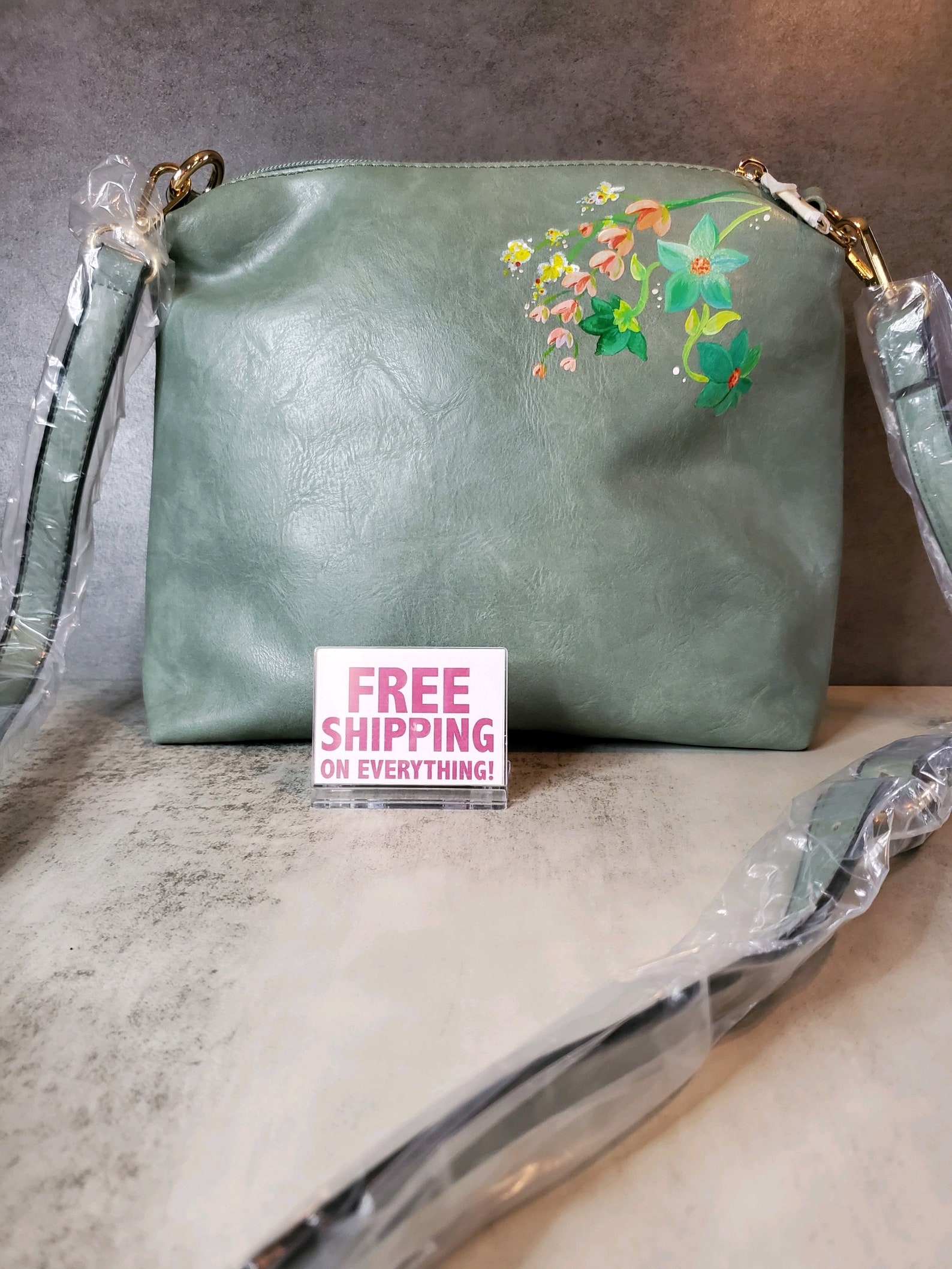 Hand Painted Purse - Floral Design - One of Kind - Etsy