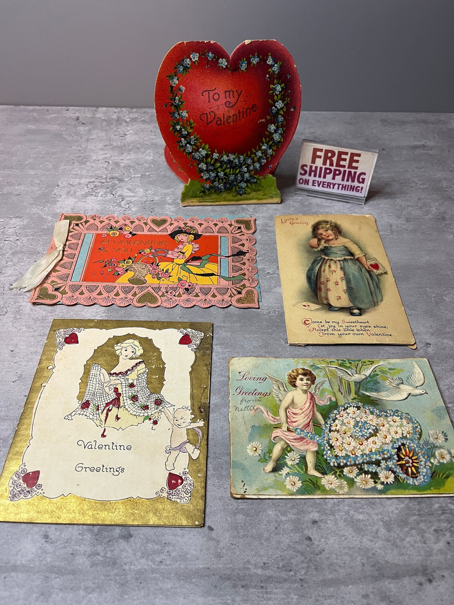 Antique Valentine's Day Cards 5 Total, 1 Pop Up - Etsy