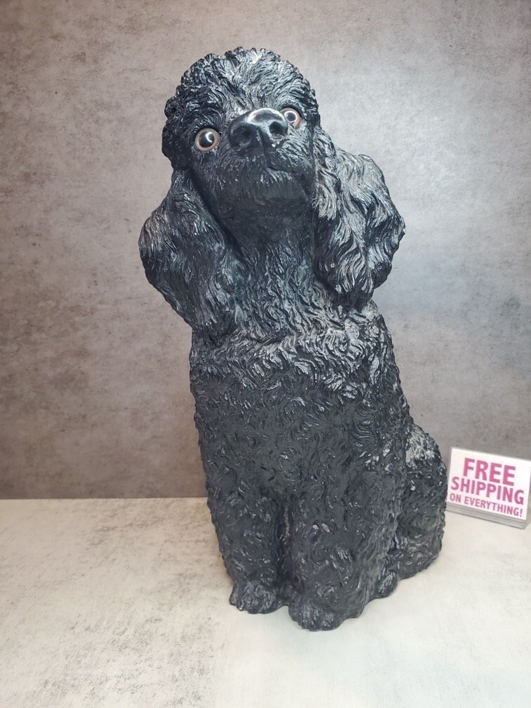 Large Black Poodle Statue - Universal Statuary - Vintage 1980s - Etsy