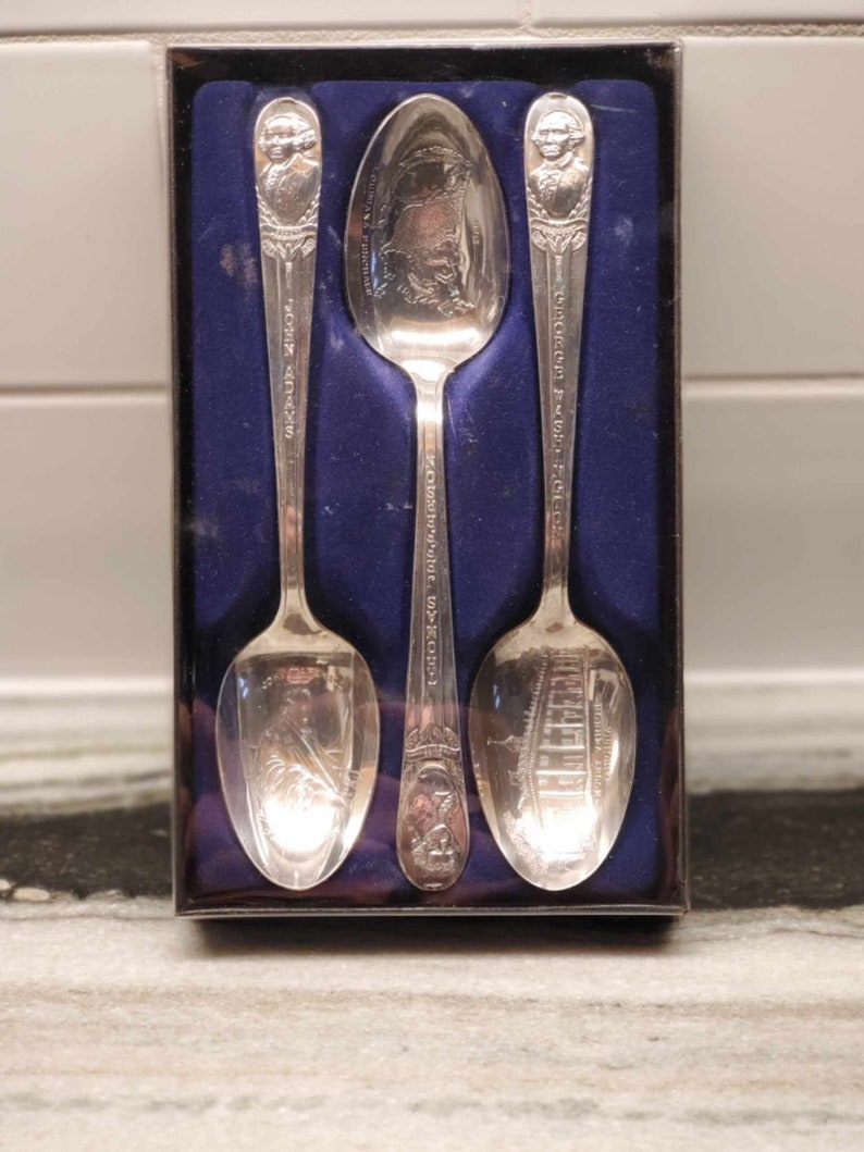 WM Rogers Presidential Spoons Set of 3 - Etsy