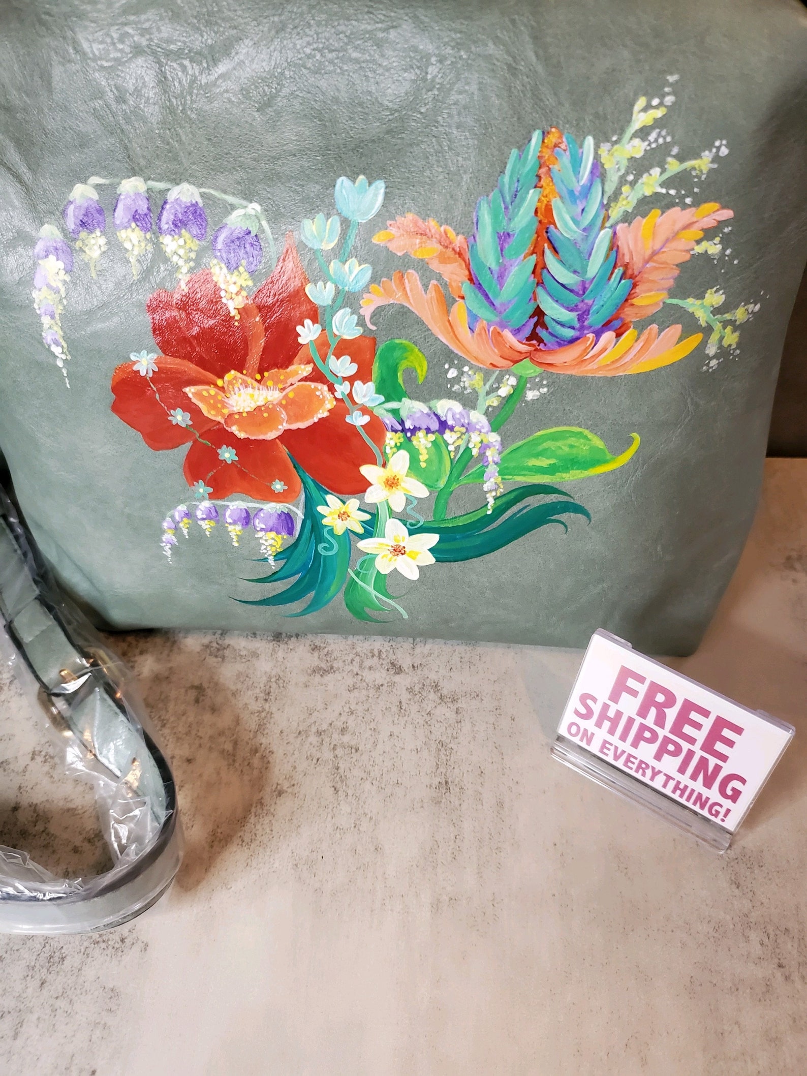 Hand Painted Purse - Floral Design - One of Kind - Etsy