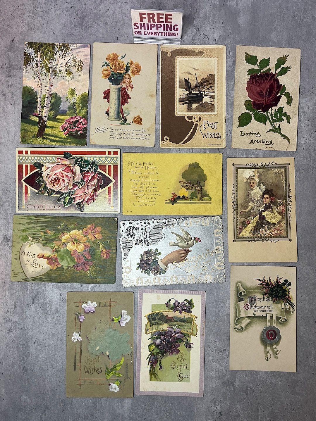 Set of 12 Antique Postcards - Assorted - Used - Postmarked Early 1900's ...