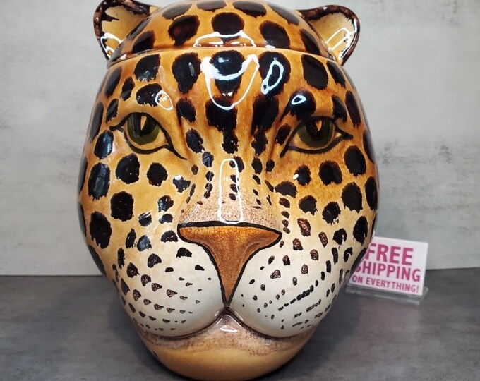 Vintage Leopard Head Cookie Jar Made in Italy - Vintage 1970's - Etsy