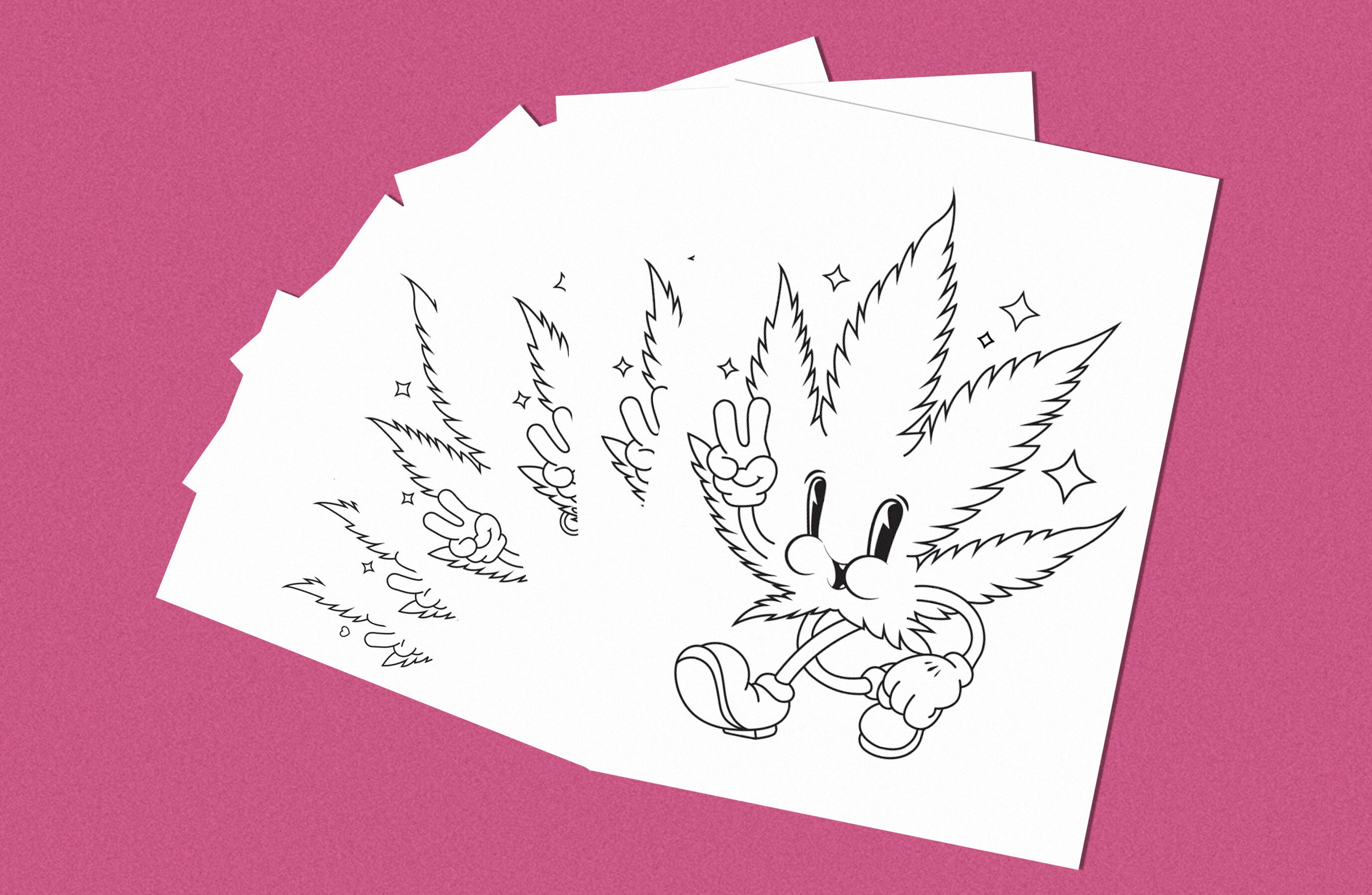 Stoner Coloring Page, Weed Coloring Page, Stoner Coloring Book, Trippy ...