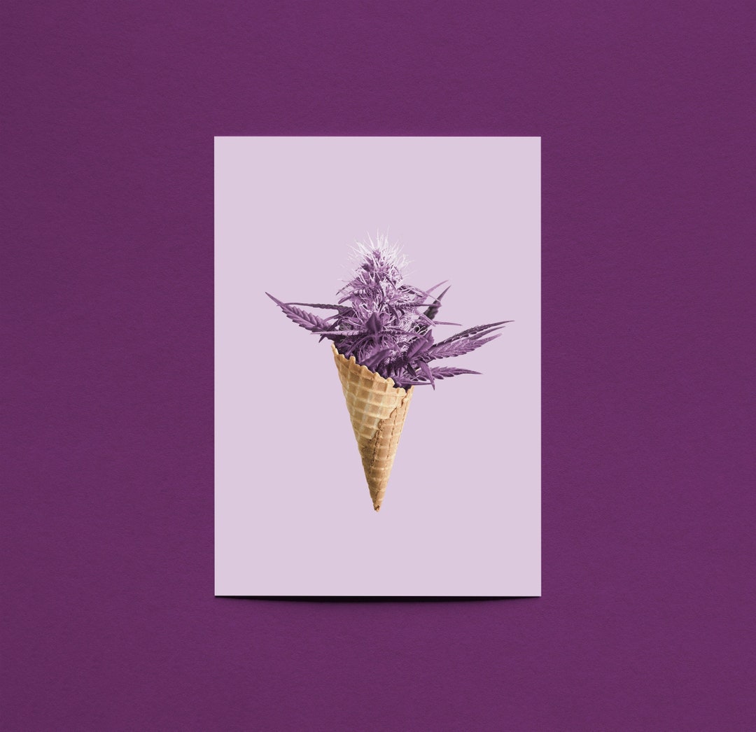 Ice Creame Weeddecor Trippy Wall Art Decorations Floral Stoner Art ...