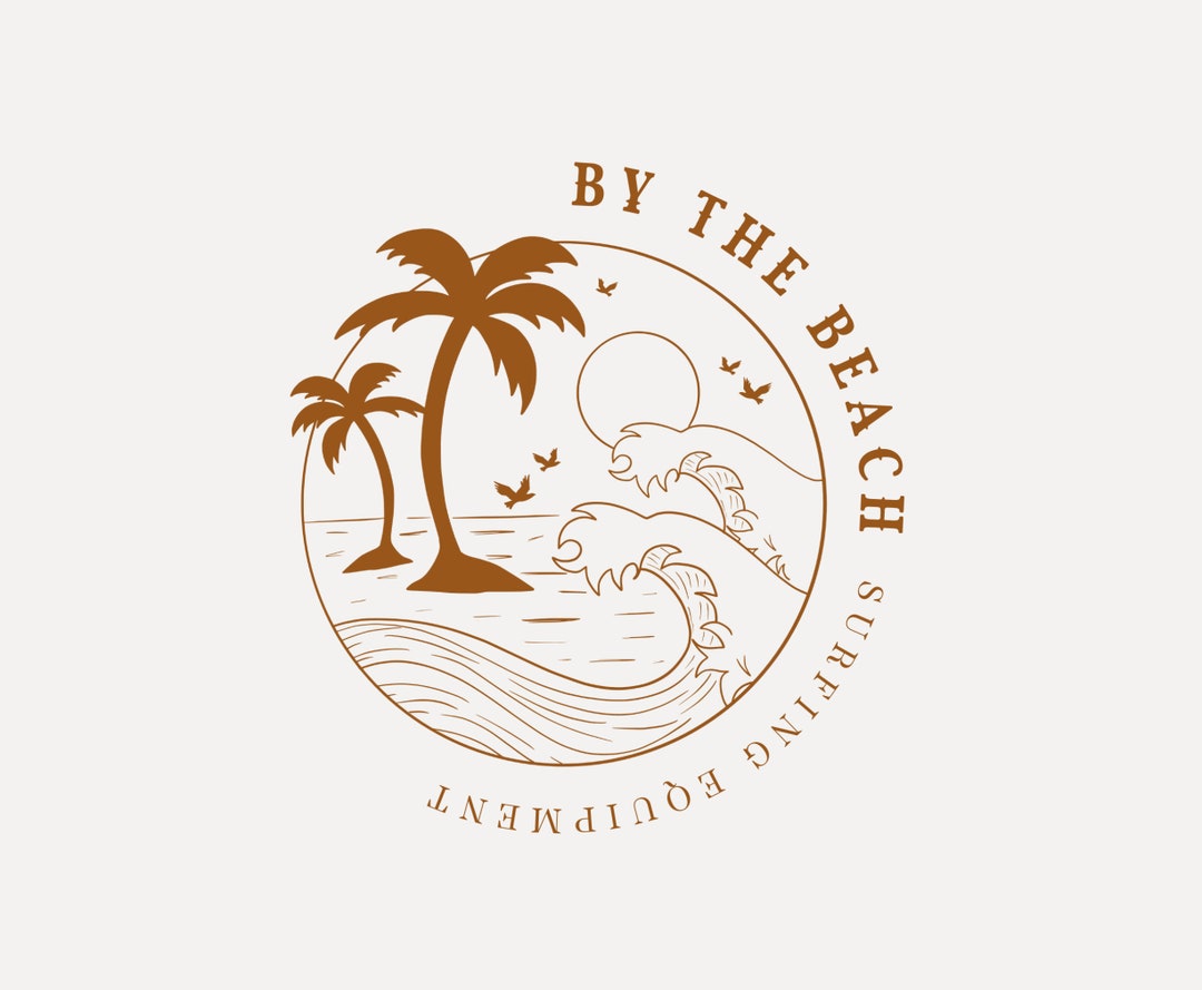 BEACH LOGO DESIGN, Beach Logo Real Estate, Surfing Logo Design, Palm ...