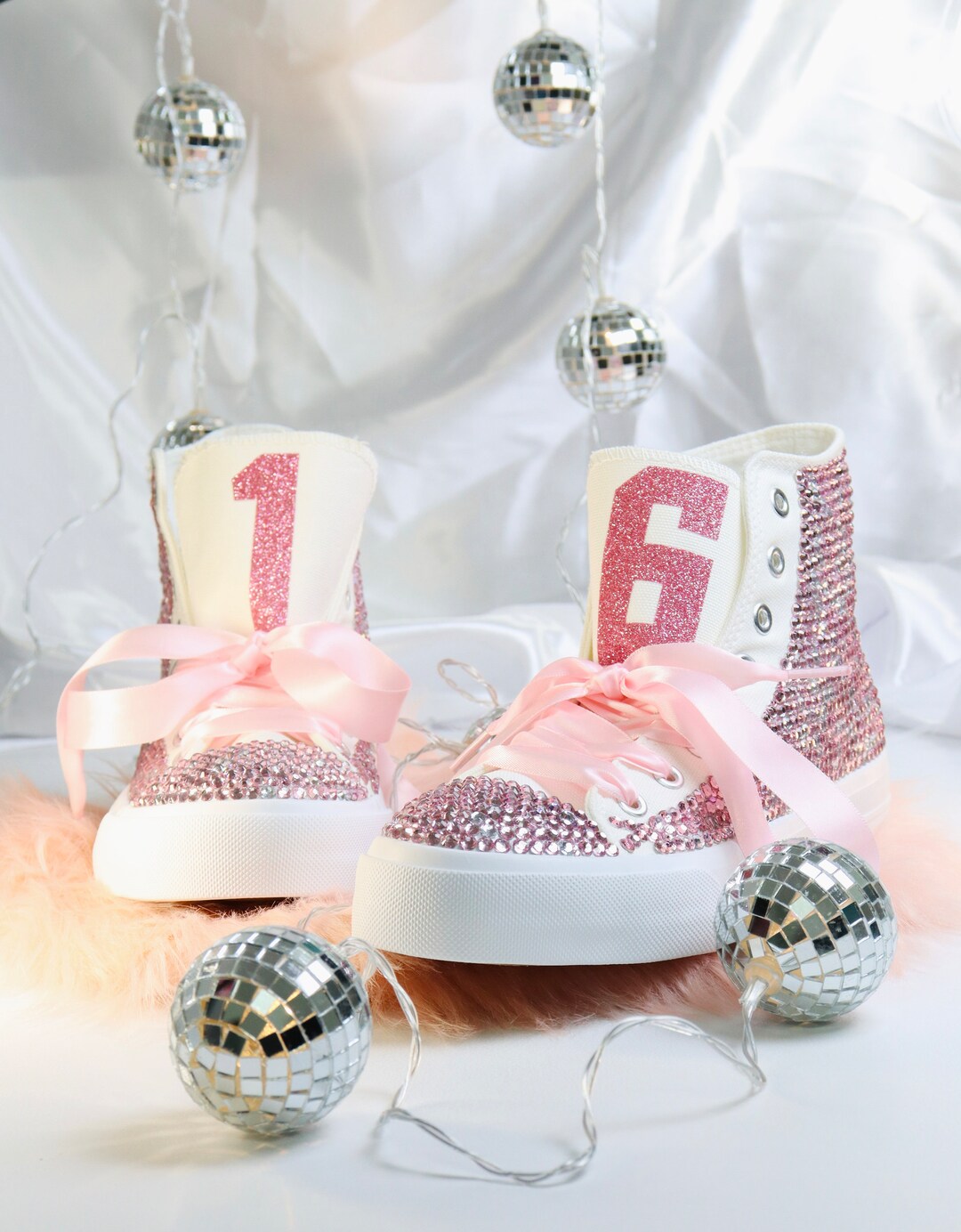 Sweet 16 Bling Pink Custom Full Gems Party Dance Shoes | Sixteen ...