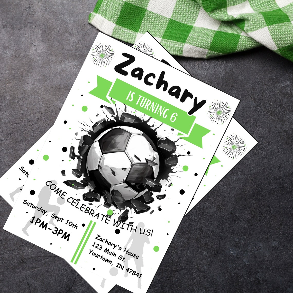 Printable Soccer Birthday Invitation Template Editable - Etsy