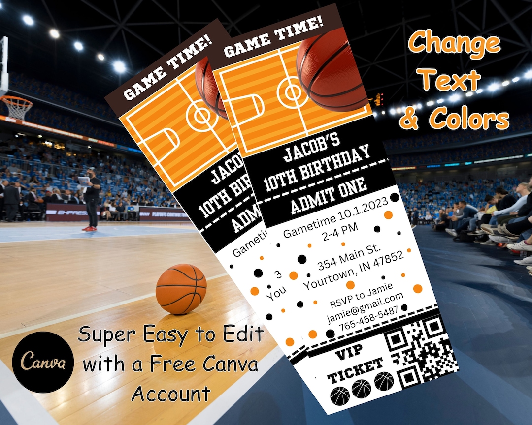 Printable Basketball Invitation Template Basketball Birthday Party ...