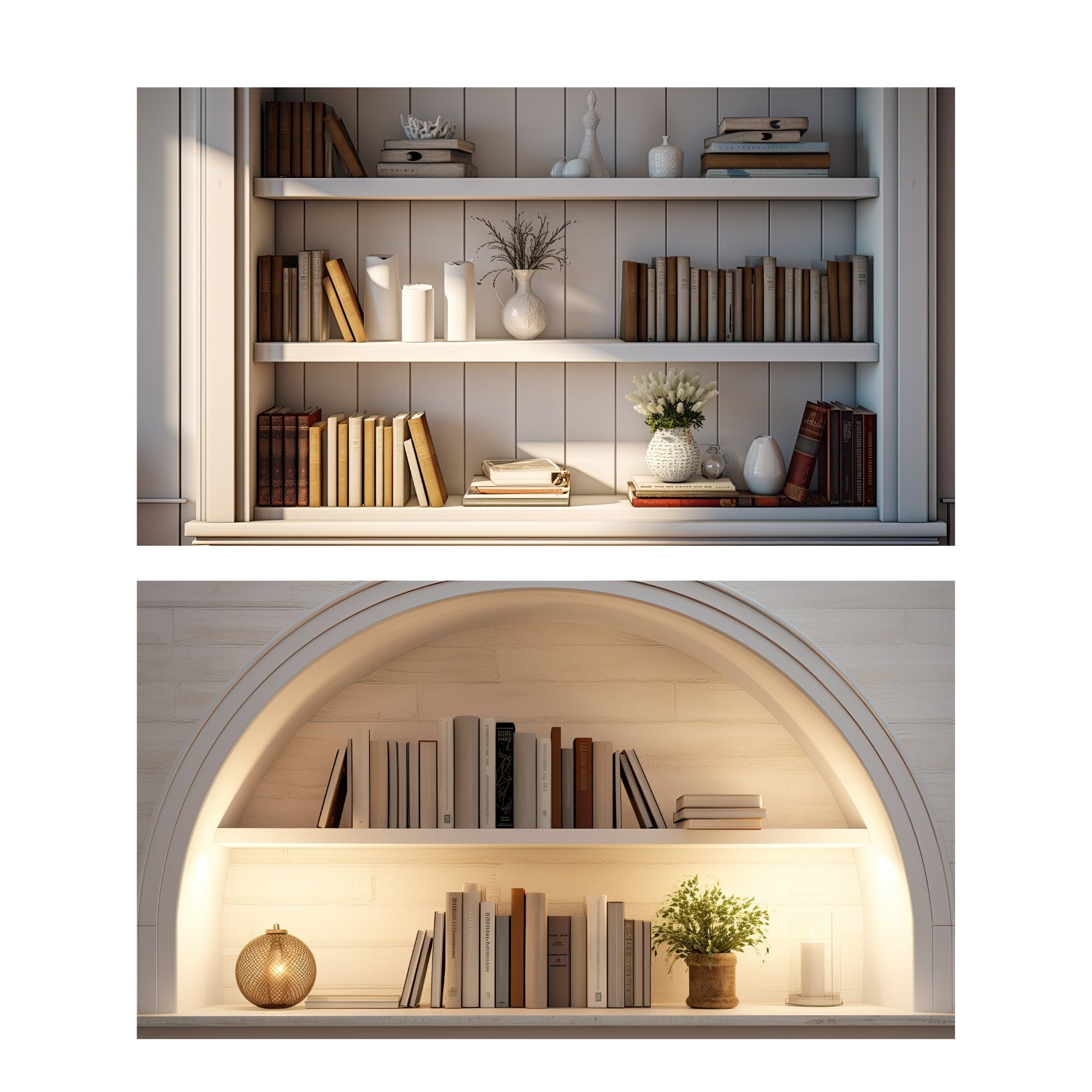 Teams Virtual Background White Bookshelves Modern - Etsy