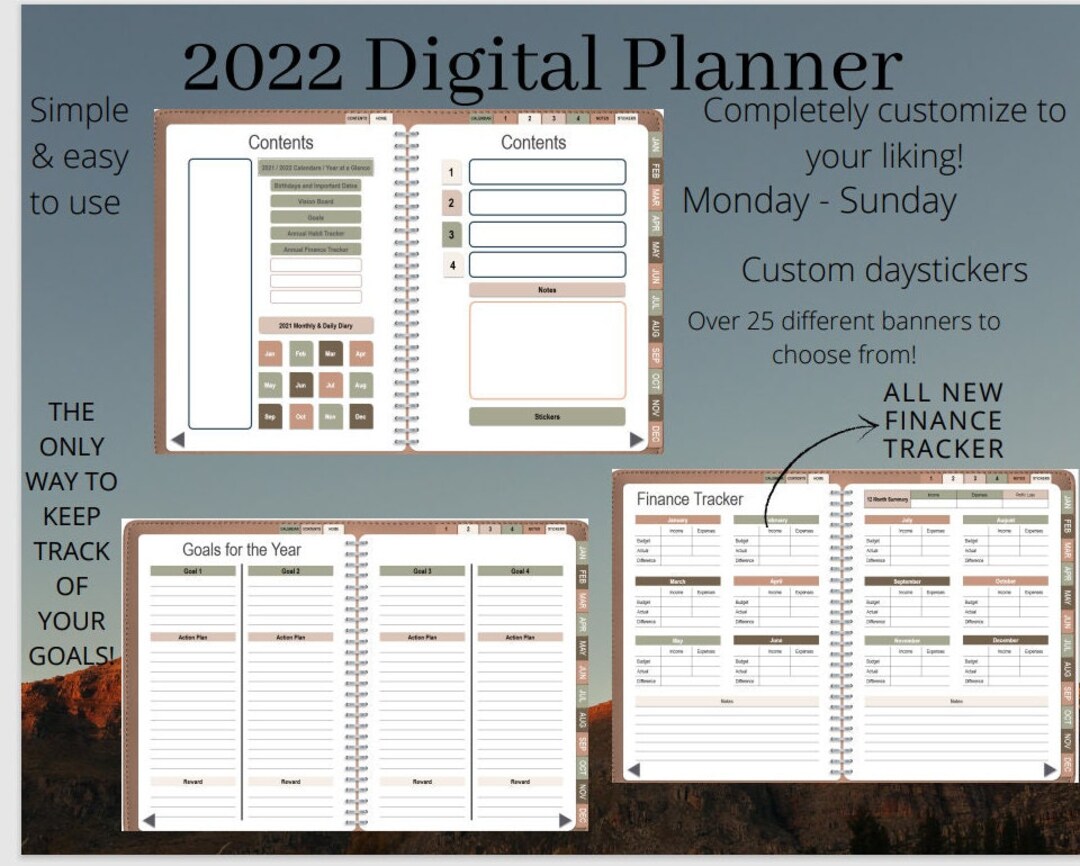 Digital Planner 2022-2023, Goodnotes Planner, Deluxe Dated Daily ...