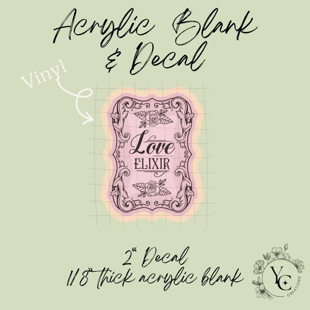 Love Elixir Acrylic Blank and Decal. Valentine’s Day Decal With Acrylic ...