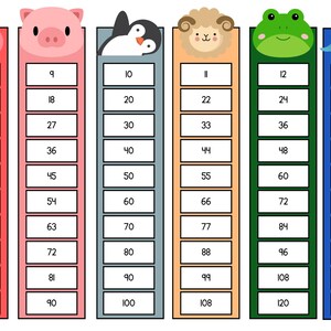 Animal Number Group Skip Counting Strips - Etsy