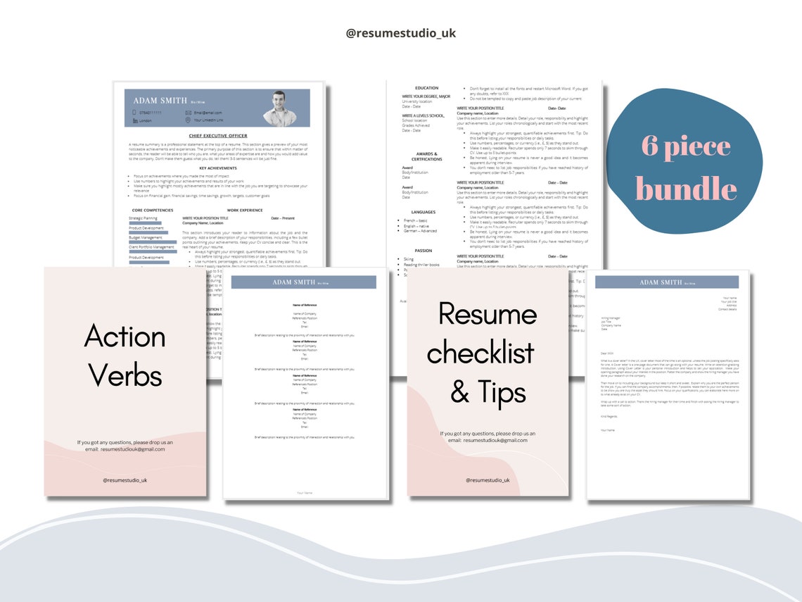 2 Page Executive Resume Template| Cover Letter and References Template ...