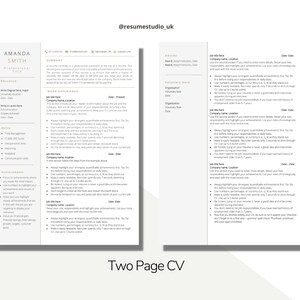 2 Page Professional Clean Resume| Template Cover Letter and References ...