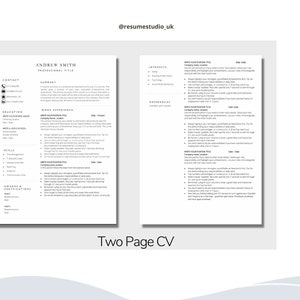 2 Page Professional Clean Resume| Template Cover Letter and References ...