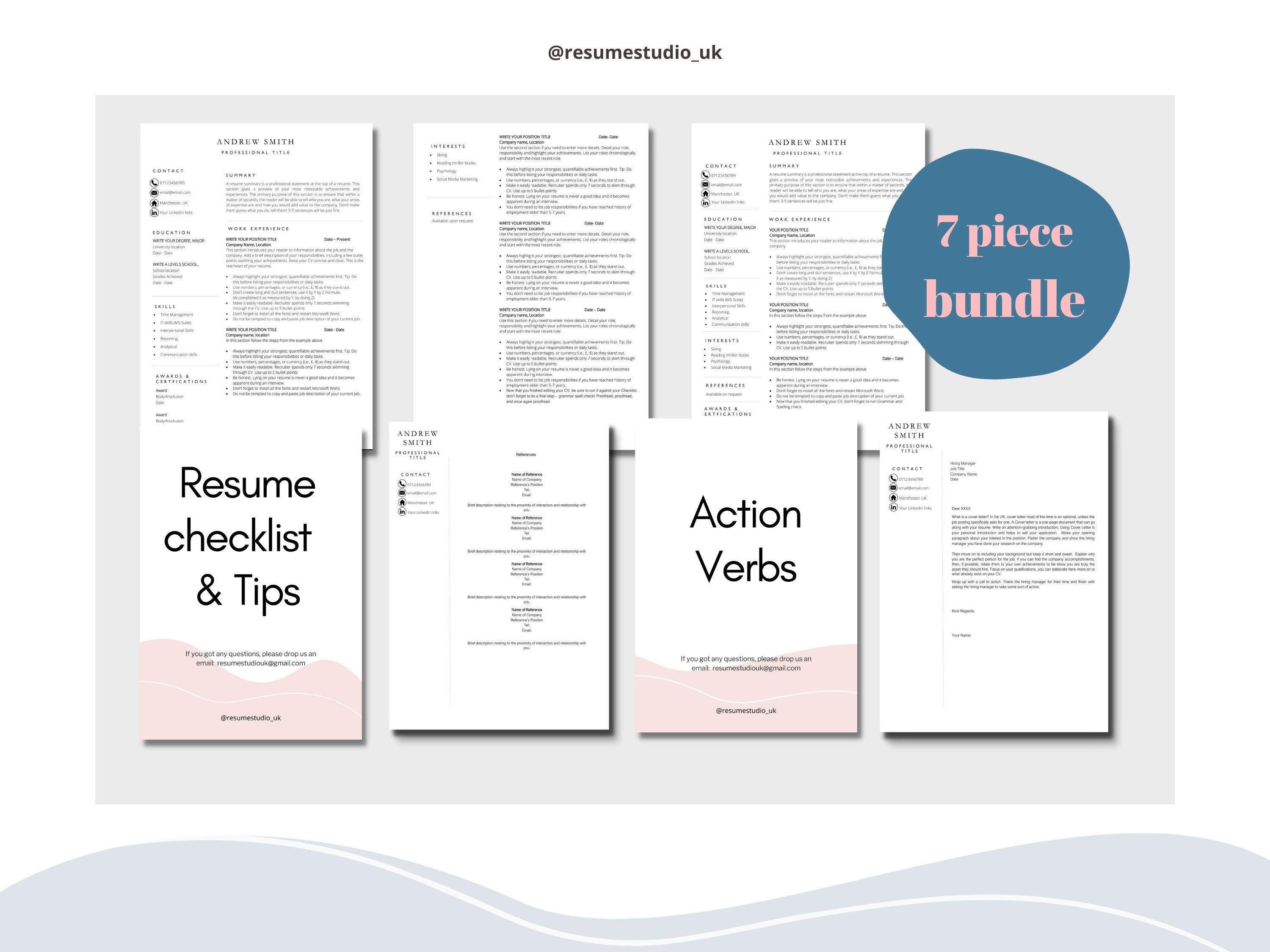 2 Page Professional Clean Resume| Template Cover Letter and References ...