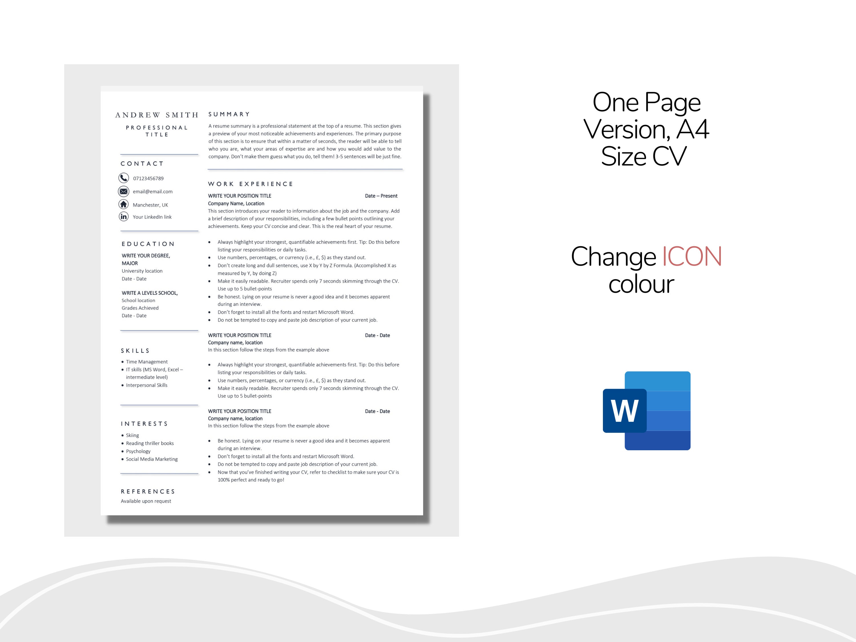 2 Page Professional Resume Template Cover Letter and References ...