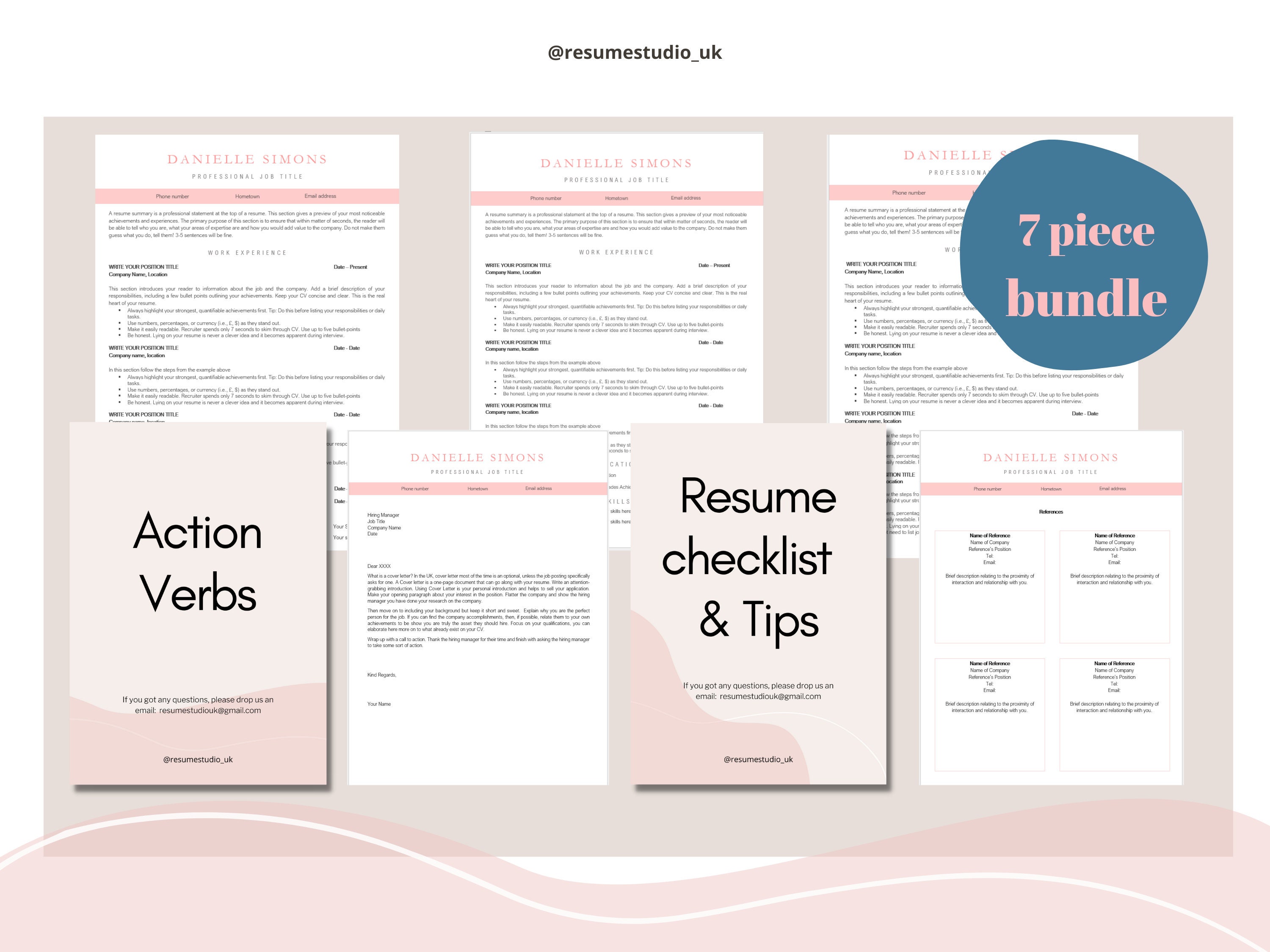 2 Page Professional Resume| Template Cover Letter and References ...