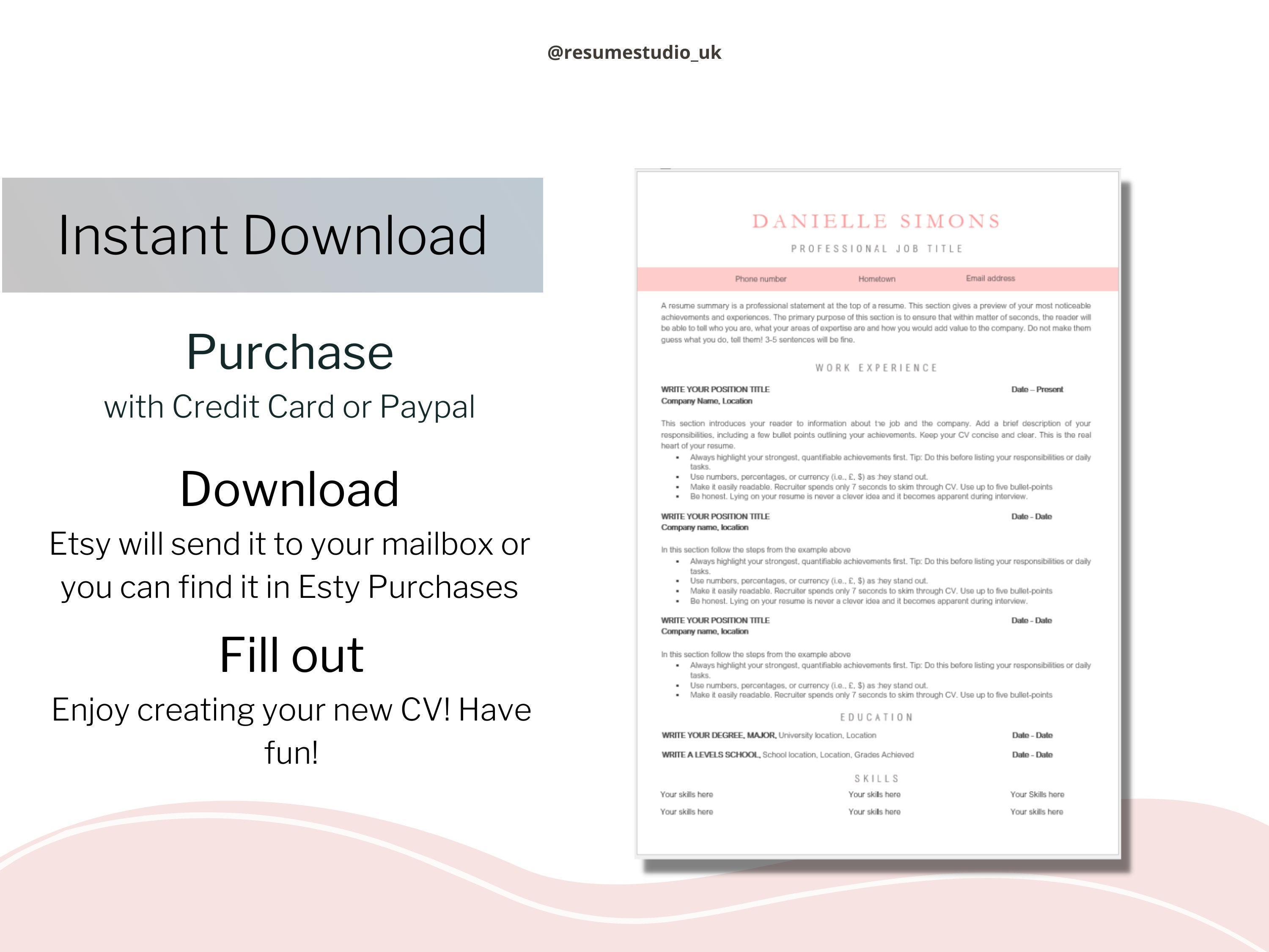 2 Page Professional Resume| Template Cover Letter and References ...